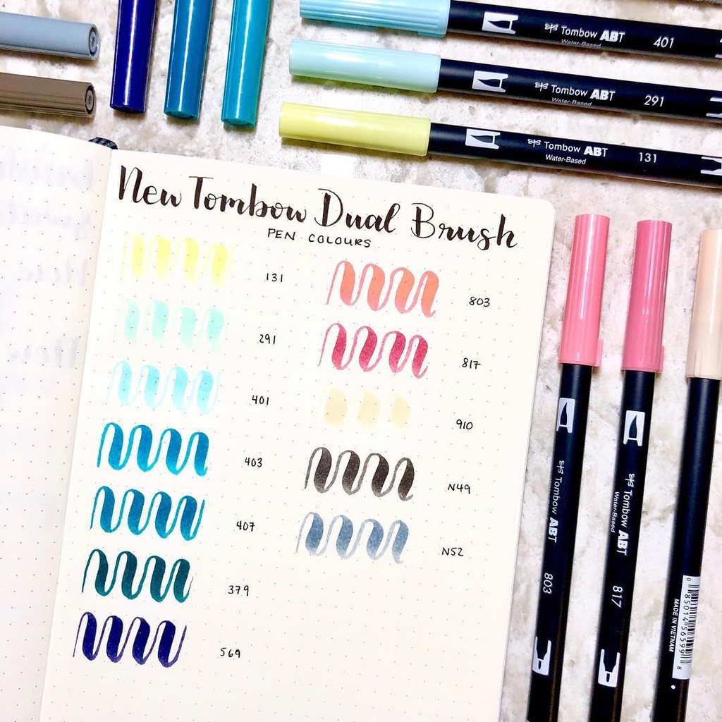 (12 New COLORS) TOMBOW ABT DUAL BRUSH PEN - NEW color code | Shopee ...