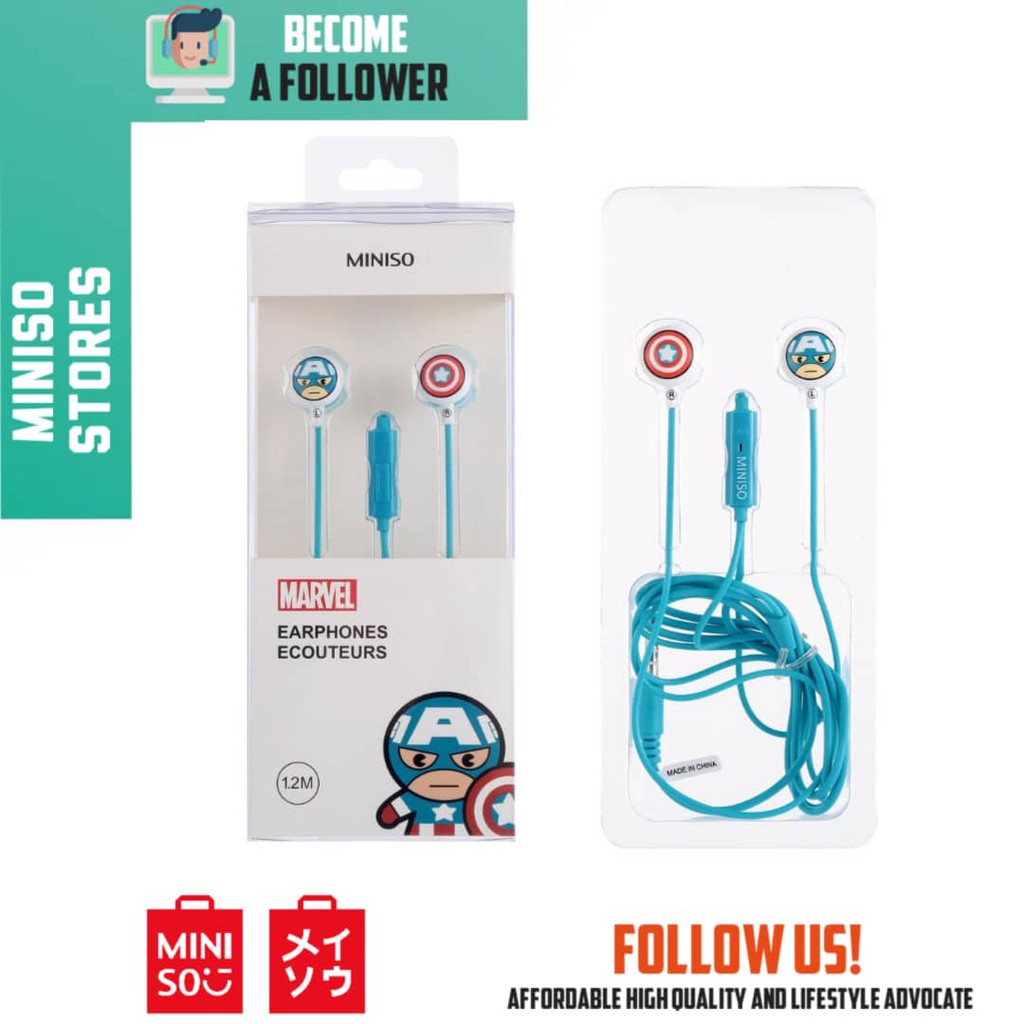 MINISO Marvel Earphone Captain America Headset | Shopee Malaysia