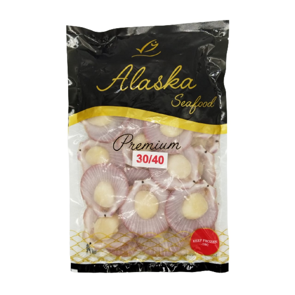Premium Pink Scallop Half Shell Scallop Red 30-50pc. 500g Frozen ...
