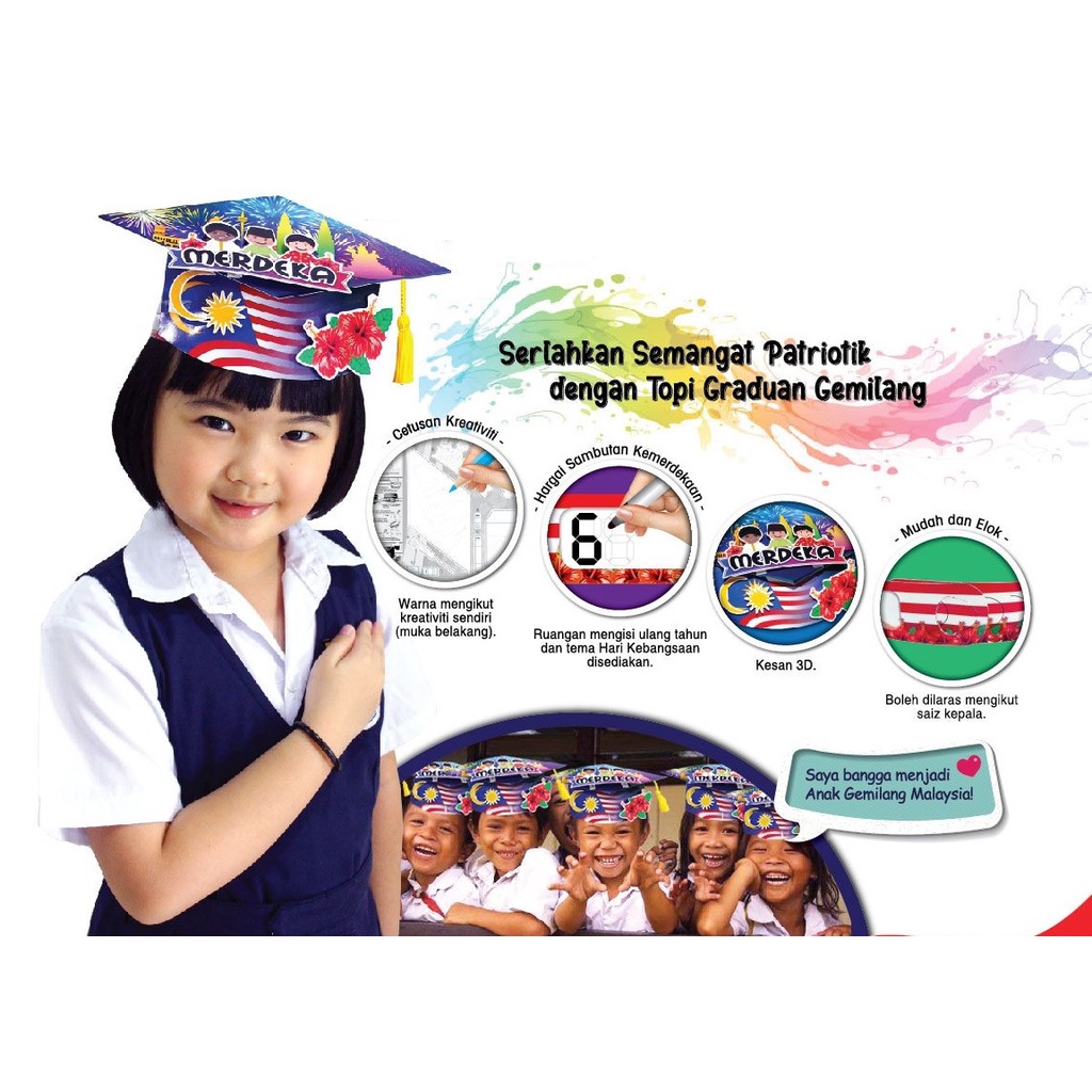 Topi Graduan Gemilang - Diecut garisan siap disediakan boleh cerai ...
