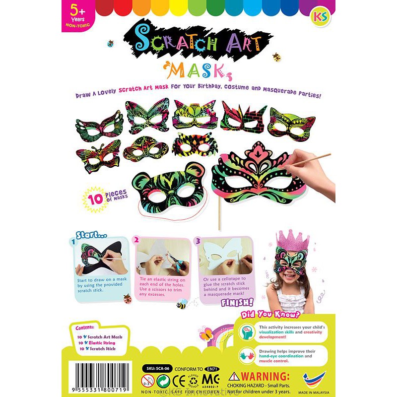 Scratch Art Mask Kit Pack of 10 | Shopee Malaysia
