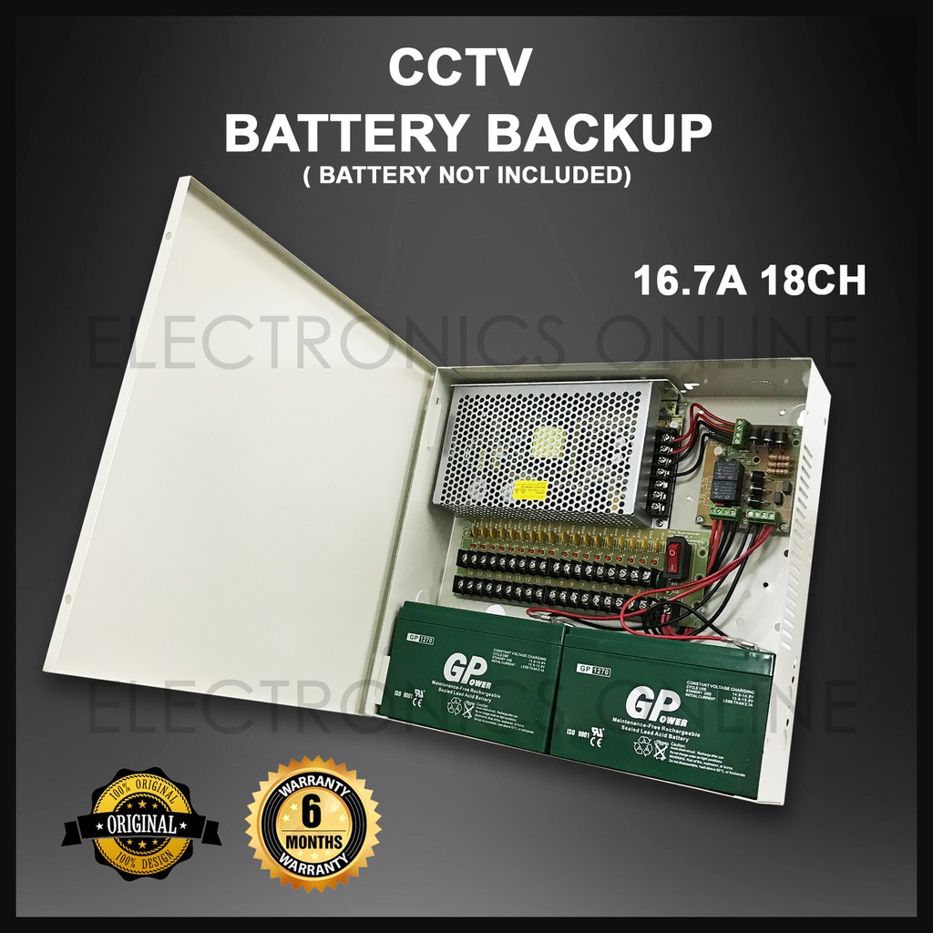 Battery Backup for CCTV 9Ch 18Ch CCTV Battery Backup Security Alarm Box ...