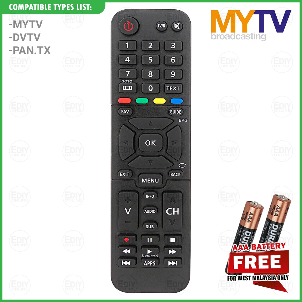 MYTV Remote Control DVB DVB-T2 DVBT2 /S2/K3/K2 Set Top Box Remot for ...
