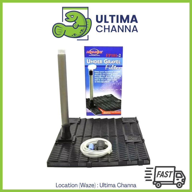 Aquadene Under Gravel Filter 29cm x 29cm for 1ft aquarium fish tank filtration crystal clear ...