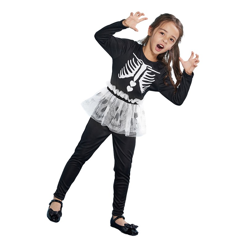 Crazy Party Halloween Kids Skeleton Costumes Cute Disney Skeleton ...