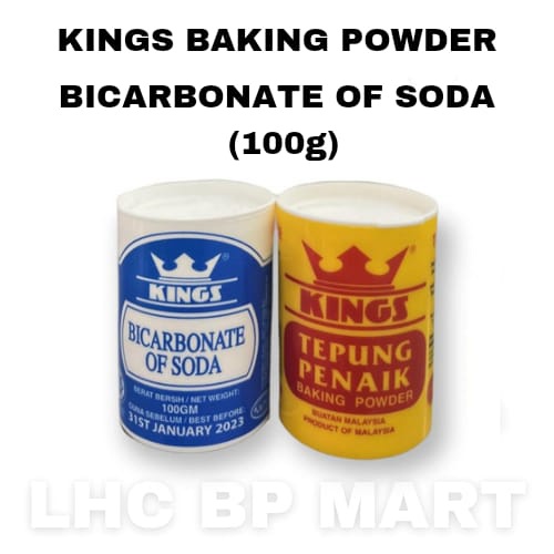 [LHC] Kings Baking Powder / Bicarbonate Of Soda / Tepung Penaik (100g ...