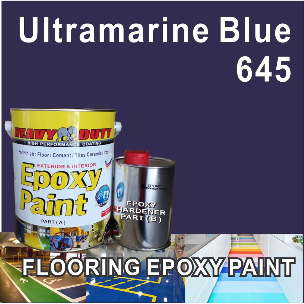 645 ultramarine blue ( 5L ) HEAVY DUTY EPOXY WATERPROOF FLOOR PAINT ...