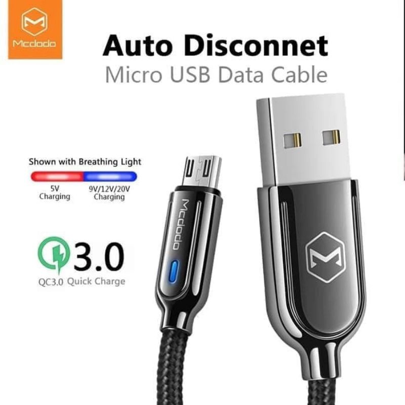🇲🇾Mcdodo Auto DISCONNECT Type-C/Micro Usb Cable 1Meter CA-6200 | Shopee ...
