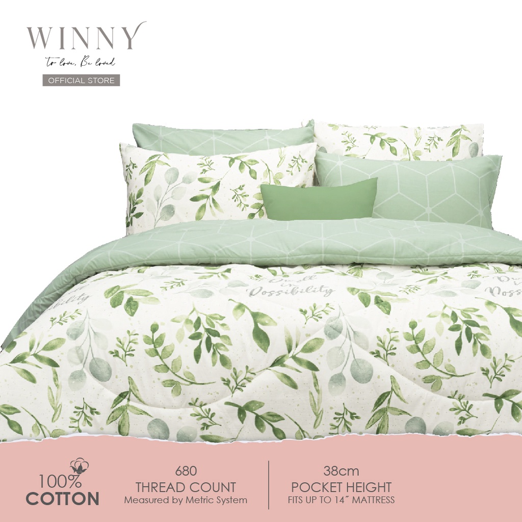 WINNY Modesty Fitted Sheet Set - Easy Care Cotton 680TC(Super Single ...