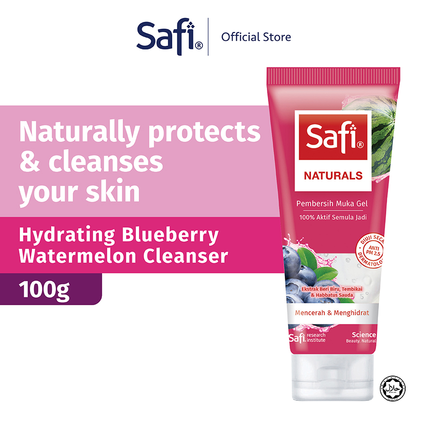SAFI Naturals Blueberry Watermelon Facial Cleanser (100g) | Shopee Malaysia