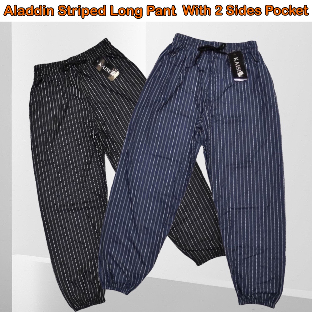 Aladdin Striped Long Pant With Pocket - 7689 | Shopee Malaysia
