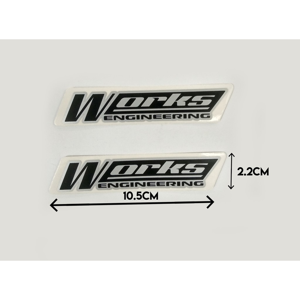 Works Engineering Genuine *2 pieces (WORKS) Logo Sticker Decal Vinyl ...