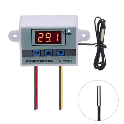 W3002 XH-W3002 Digital LED Temperature Controller DC 12V 24V AC 110V-220V 10A Thermostat Control ...