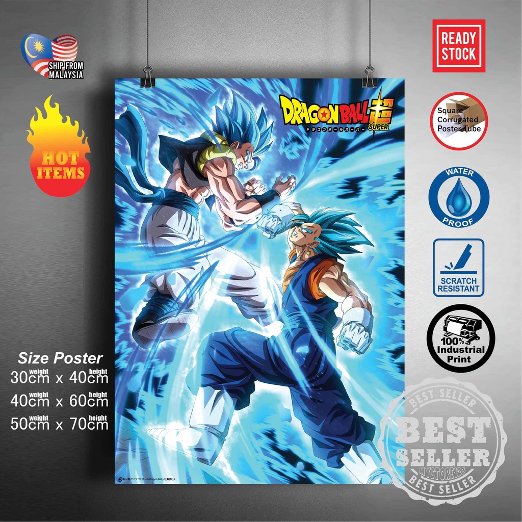 【READY STOCK】Dragon Ball Poster Super Sanyan Goku Vegeta Gohan Frieza ...