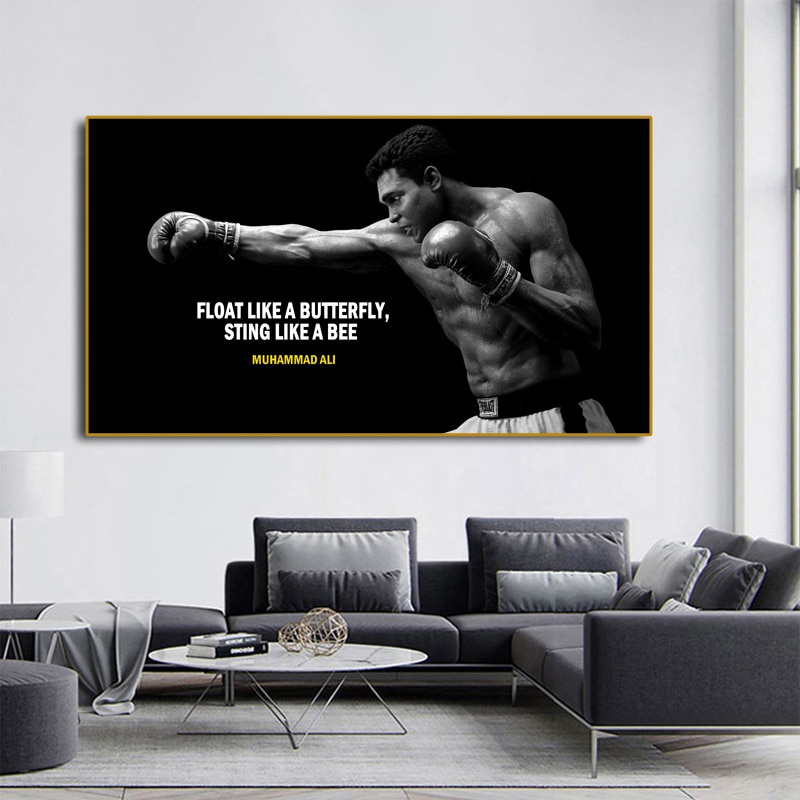 Muhammad Ali Boxing Canvas Paintings Motivational Quote Poster Famous ...