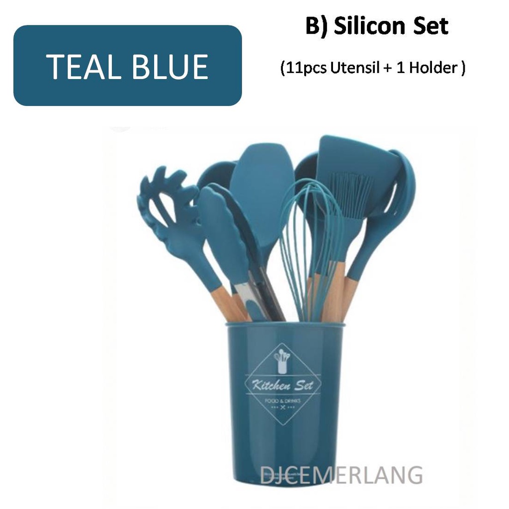 Set Senduk Kitchen Utensil 6pcs Stainless Steel Set with Ceramics ...