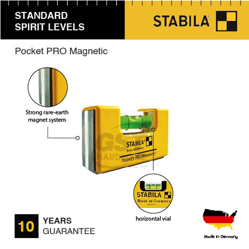 Stabila Pocket Pro Magnetic Spirit Level - STB 17953 | Thermometer ...