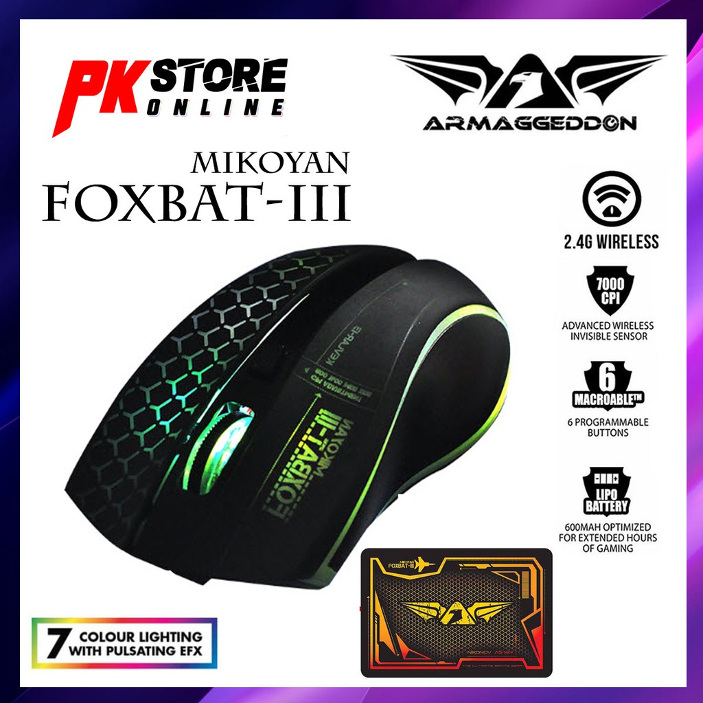 ARMAGGEDDON MIKOYAN KEVLAR-13 RGB WIRELESS GAMING MOUSE | Shopee Malaysia