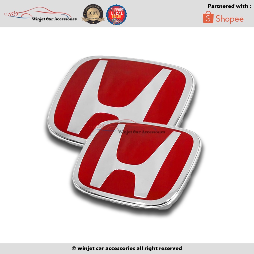 Honda Type - R OEM Front & Rear Red / Black Car Logo Emblem | Shopee ...