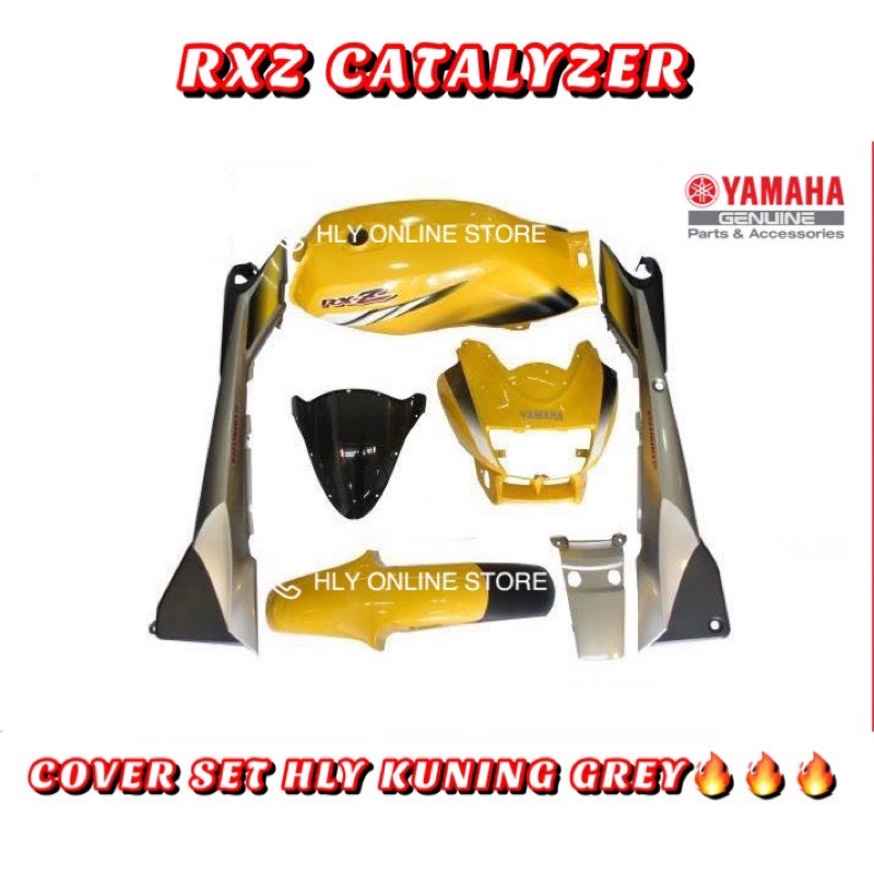 Cover Set & Stripe Yamaha RXZ Catalyzer 100% Original HLY(Kuning Grey)🔥 ...