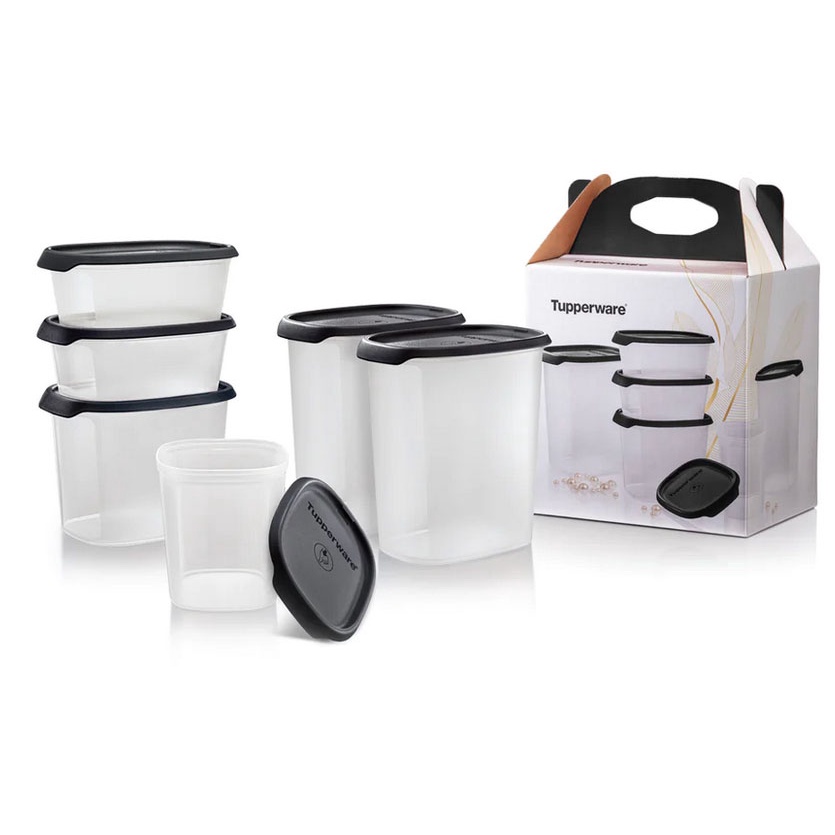 Tupperware One Touch Fresh oval Set (6pcs) with Gift Box / One Touch Fresh Small Square Set ...