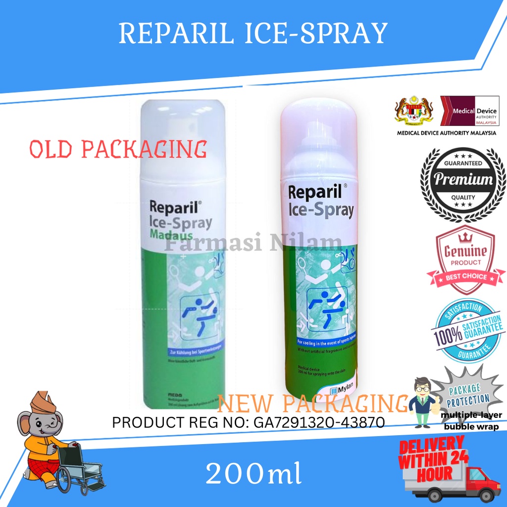Reparil Ice Spray 200ml | melegakan kekejangan dengan kesan penyejuk ...