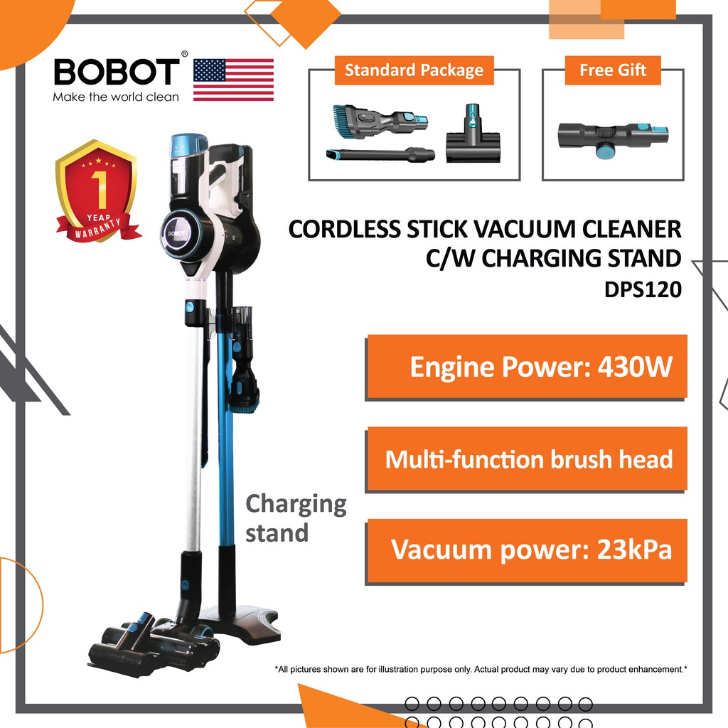 BOBOT HANDHELD VACUUM WIRELESS CLEANER (DPS120) | Shopee Malaysia