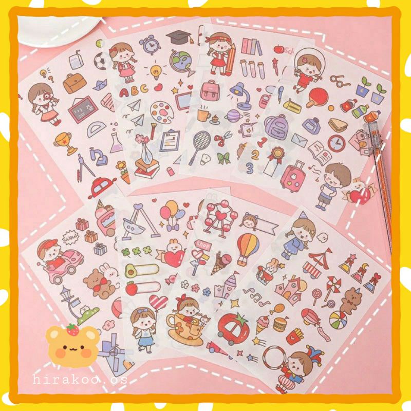 Hirakoo.os Sticker korean cute girl and boy | Diy Cute Stickers ...