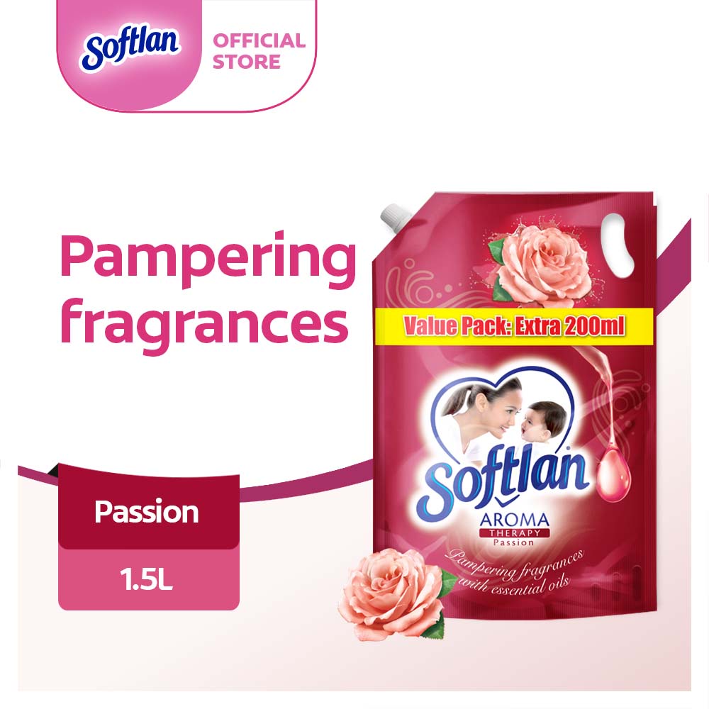Softlan Aroma Therapy Passion (Red) Fabric Softener Valuepack 1.5L ...