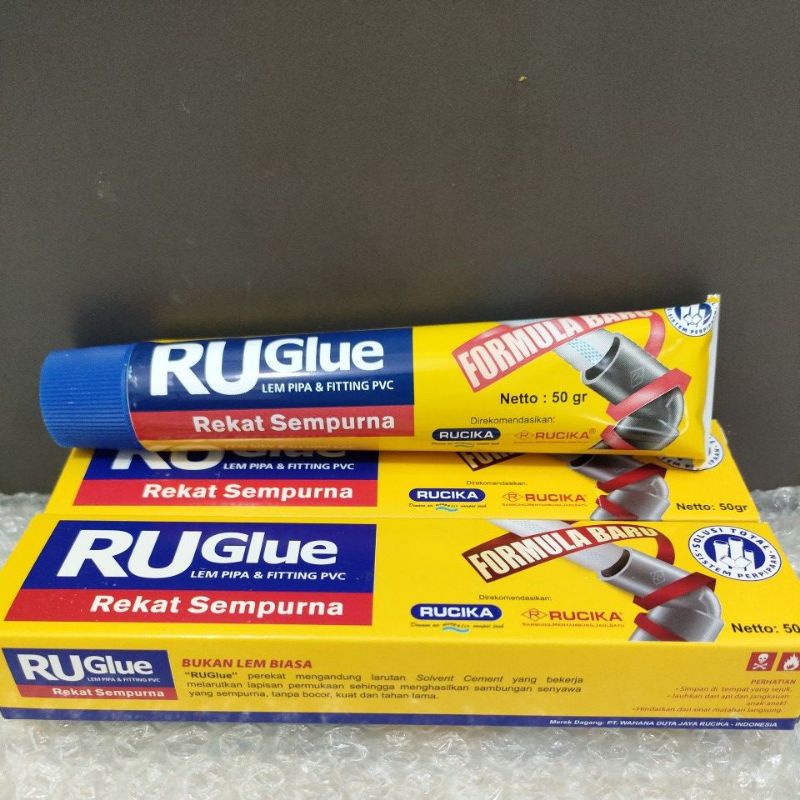 RUGLUE PVC Pipe Glue Original By Rucika 50 Gr (Box Packaging) | Shopee ...