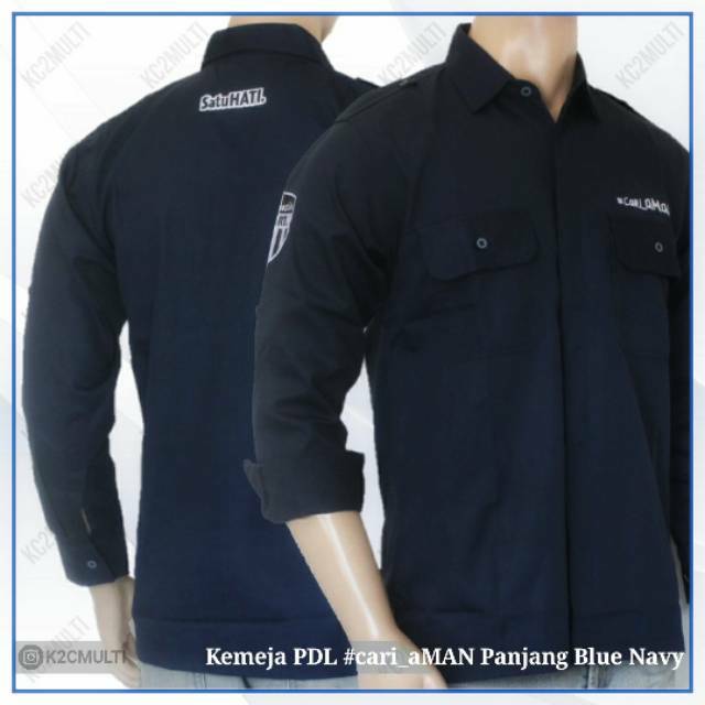KEMEJA Honda PDL PDH Uniform Shirt Looking for Safe Long Sleeve - Navy ...
