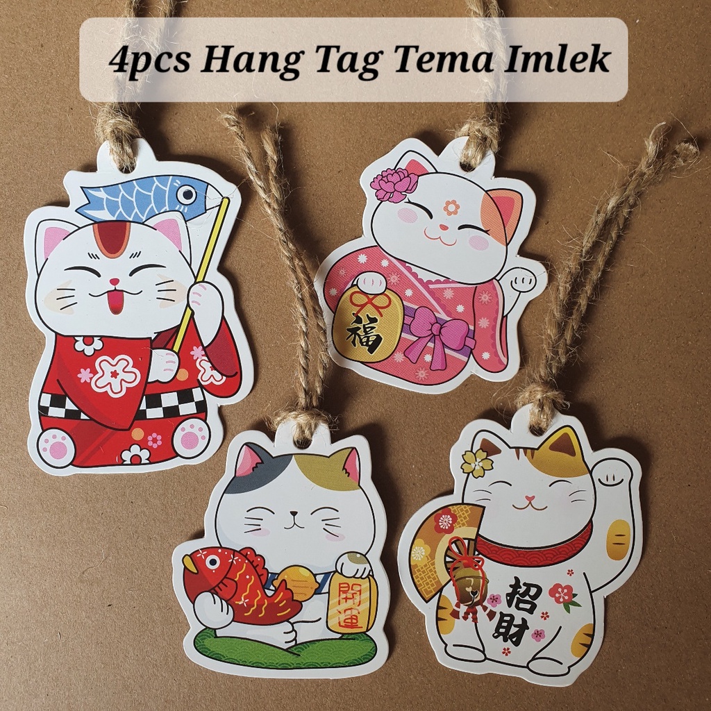 4pcs Gong Xi Fa Cai Chinese New Year Theme Hang Tags - Cat | Shopee ...