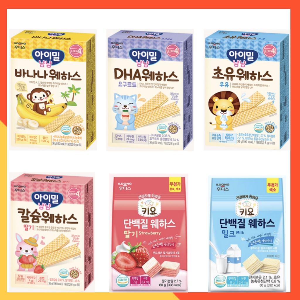 [ILDONG FOODIS] Baby Calcium Wafers Snack Quinoa (Calcium, Banana, DHA, Colostrum) | Shopee Malaysia