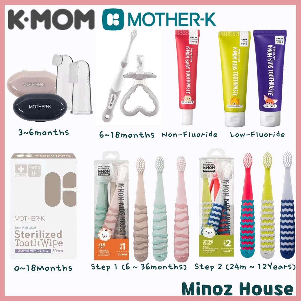 Mother-K / KMOM / K-MOM Baby Kids Soft Toothbrush/Toothpaste (Low/Non ...