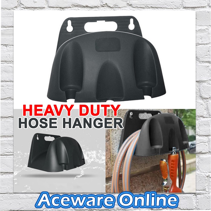Black High Impact Hose Hanger Heavy Duty Wall Mounted Wall Pipe Tap ...