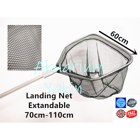 4077 Extandable Landing Fish Net 60cm Tangguk ikan Saup Telescopic ...