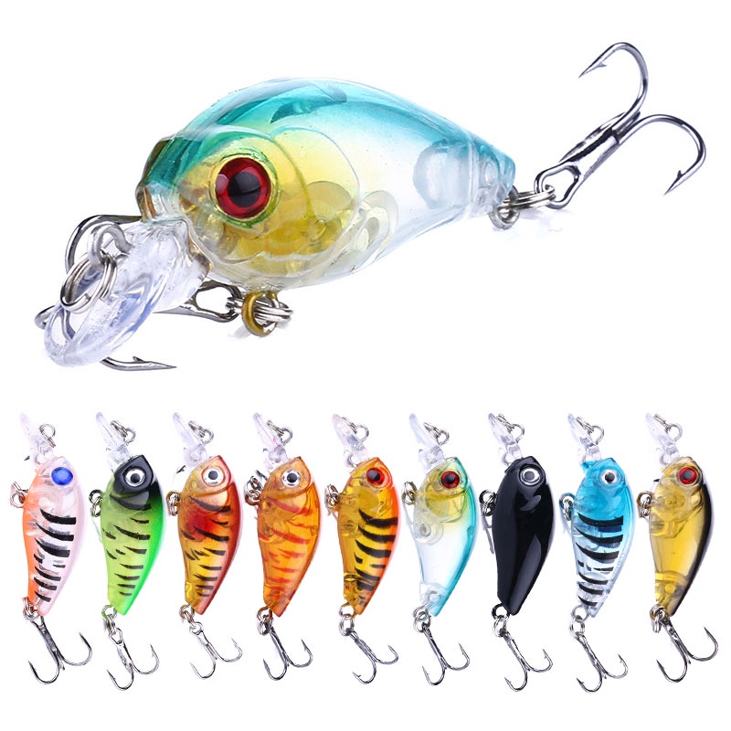40mm 4.5g Swim Fish Fishing Lure Artificial Hard Crank Bait topwater ...