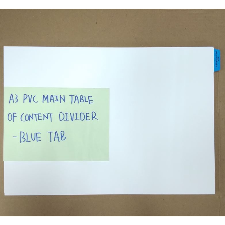 A3 PVC MAIN TABLE OF CONTENT DIVIDER - BLUE TAB (50PCS/PACK) | Shopee ...