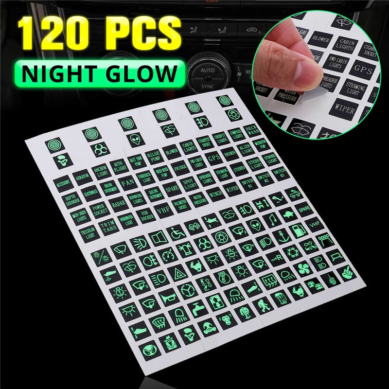 120Pcs Sticker Rocker Switch Label Sticker Decal Circuit Panel Luminous ...