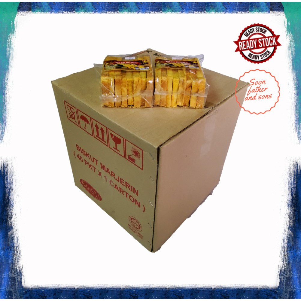 [HALAL] Roti Majerin Sugar,roti kok gula 15pkt/Carton 130gm | Shopee ...