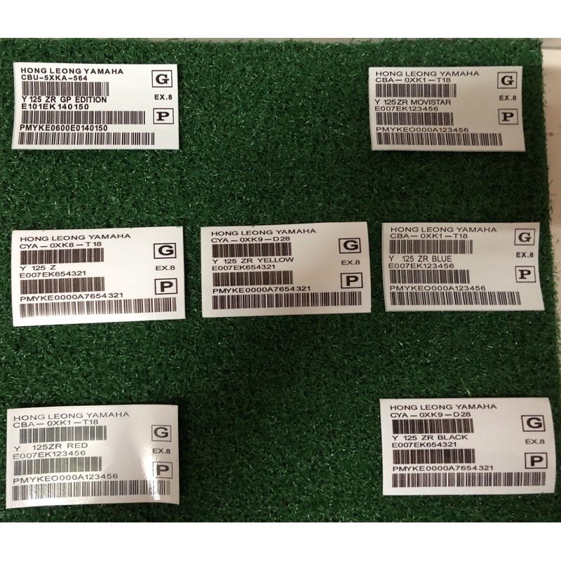 Sticker Barcode makgat HLY Model Yamaha (125 ) | Shopee Malaysia