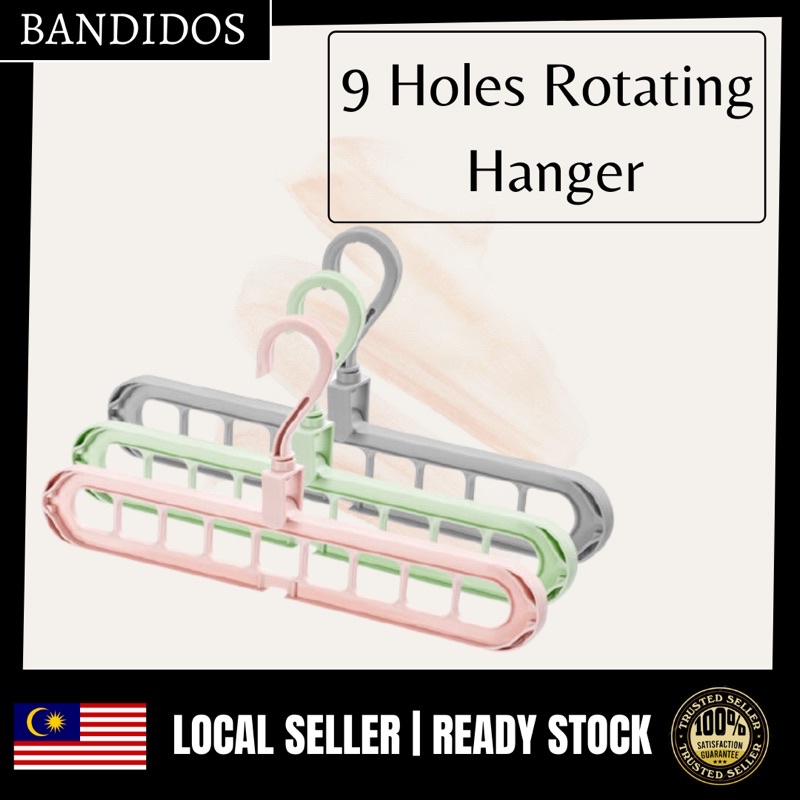 🔥Ready Stock🔥 Space-Saver 9 Holes Rotating Hanger Multifunction ...