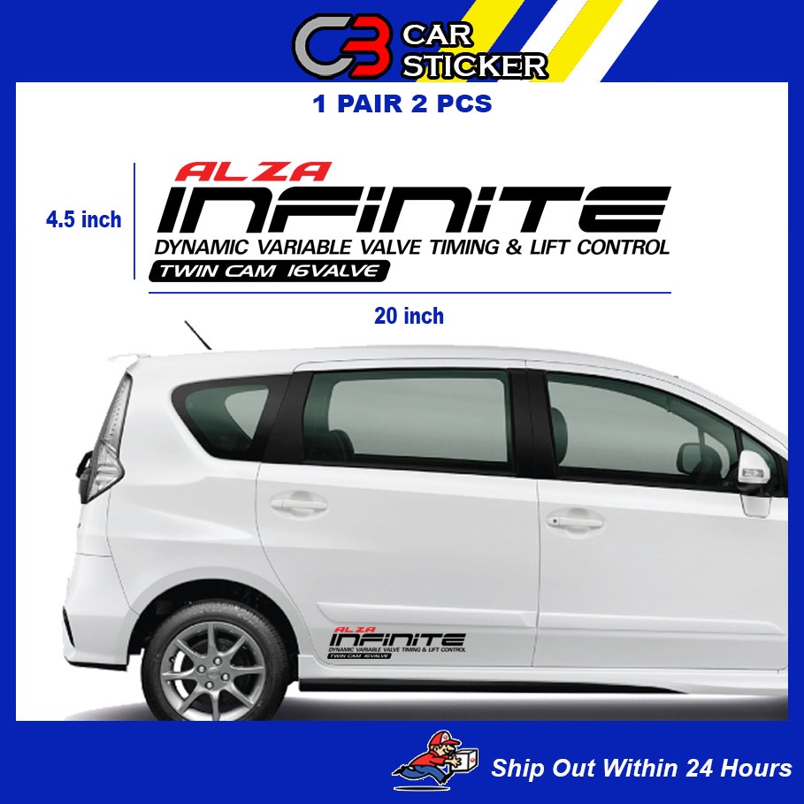 Perodua Dvvt Alza Infinite Car Stickers / 1pair 2pcs / cs767 | Shopee ...