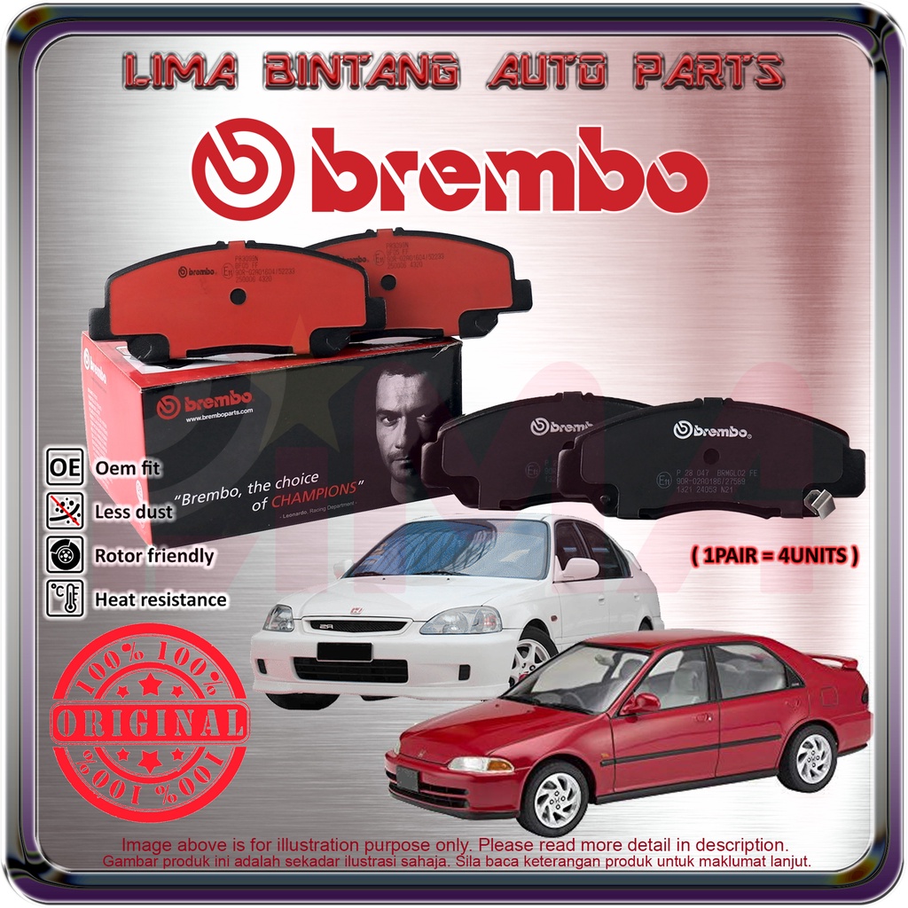 Honda Civic EG SR4 , EJ , EK , SO4 VTEC Front / Rear Brake Pads , Disc ...