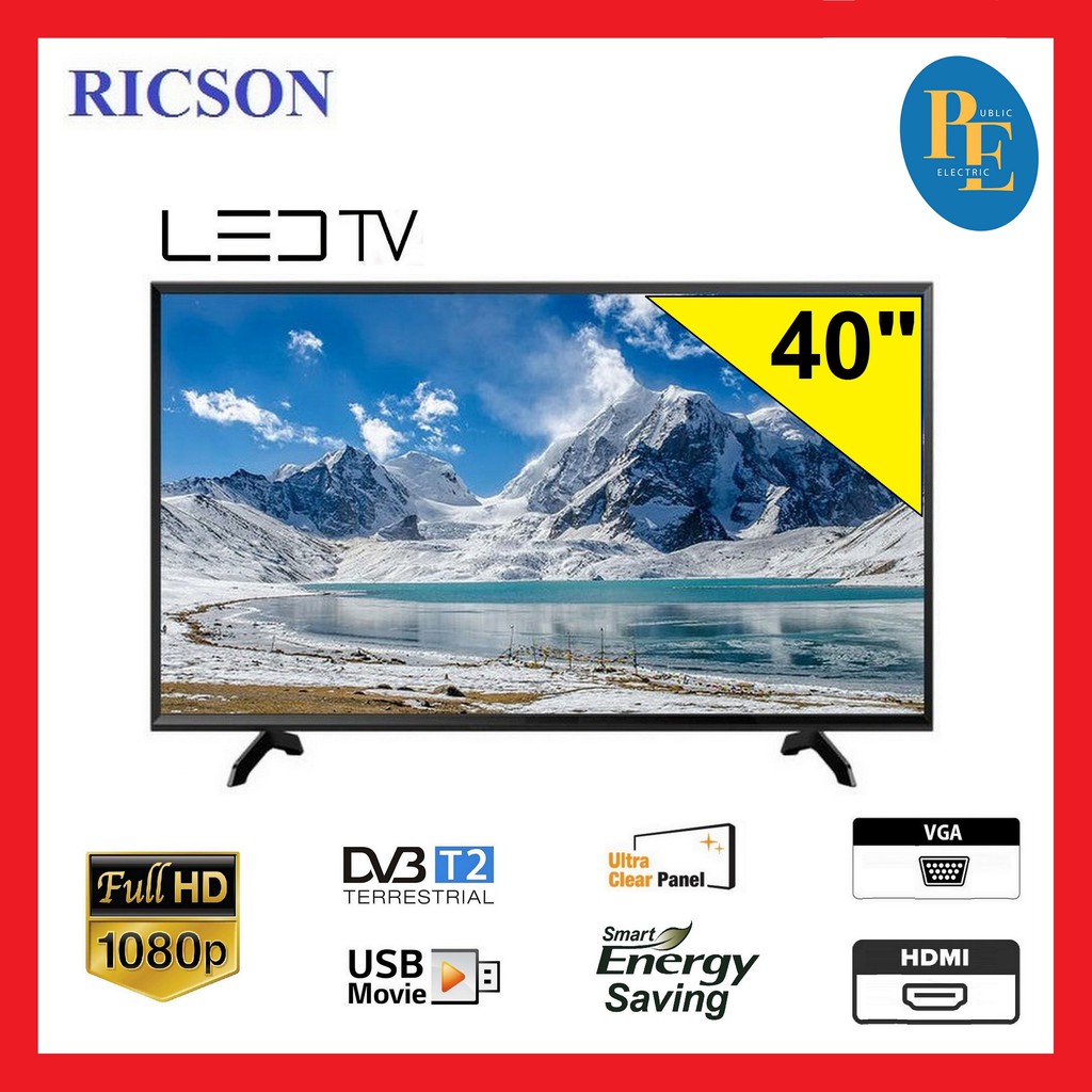 Ricson Digital DVB T2 Full HD LED TV 40" - 40RT02 | Shopee Malaysia