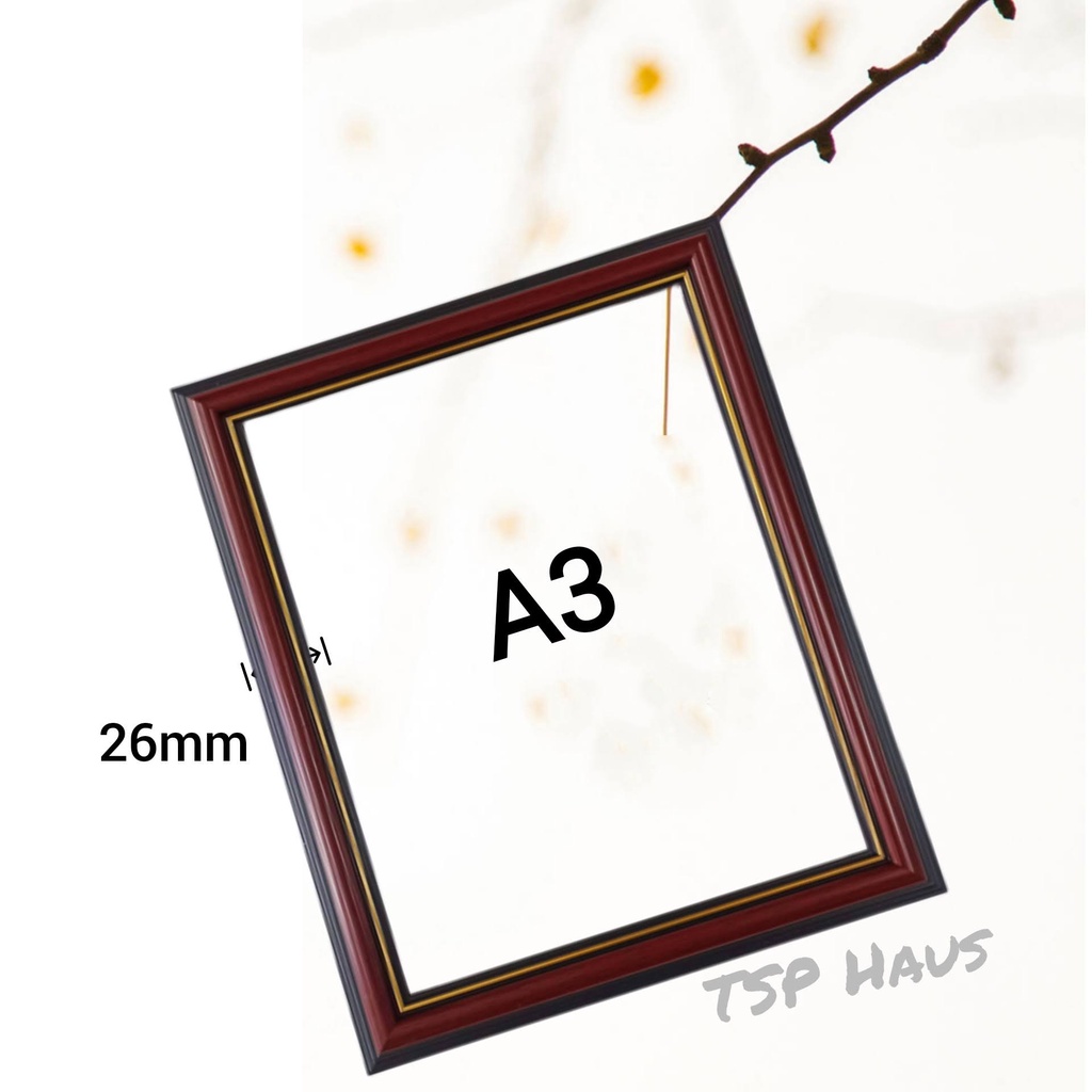 6R|8R|A4|10R|11R|12R|A3 Maroon PS Photo Frame Wall Hanging Bingkai Gambar Emas Gantung Dinding ...
