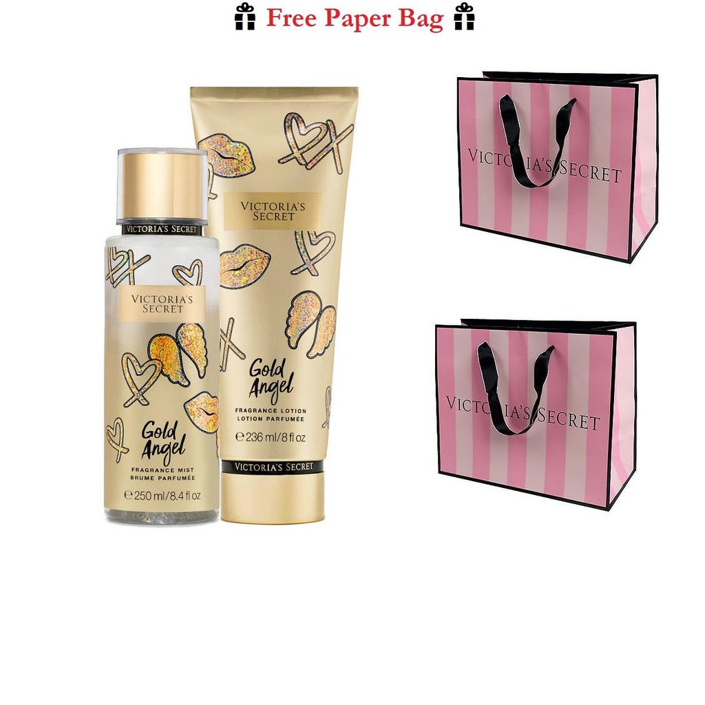 (Free Paper Bag) Victoria@'s Secret Gold Angel Fragrance Lotion ...
