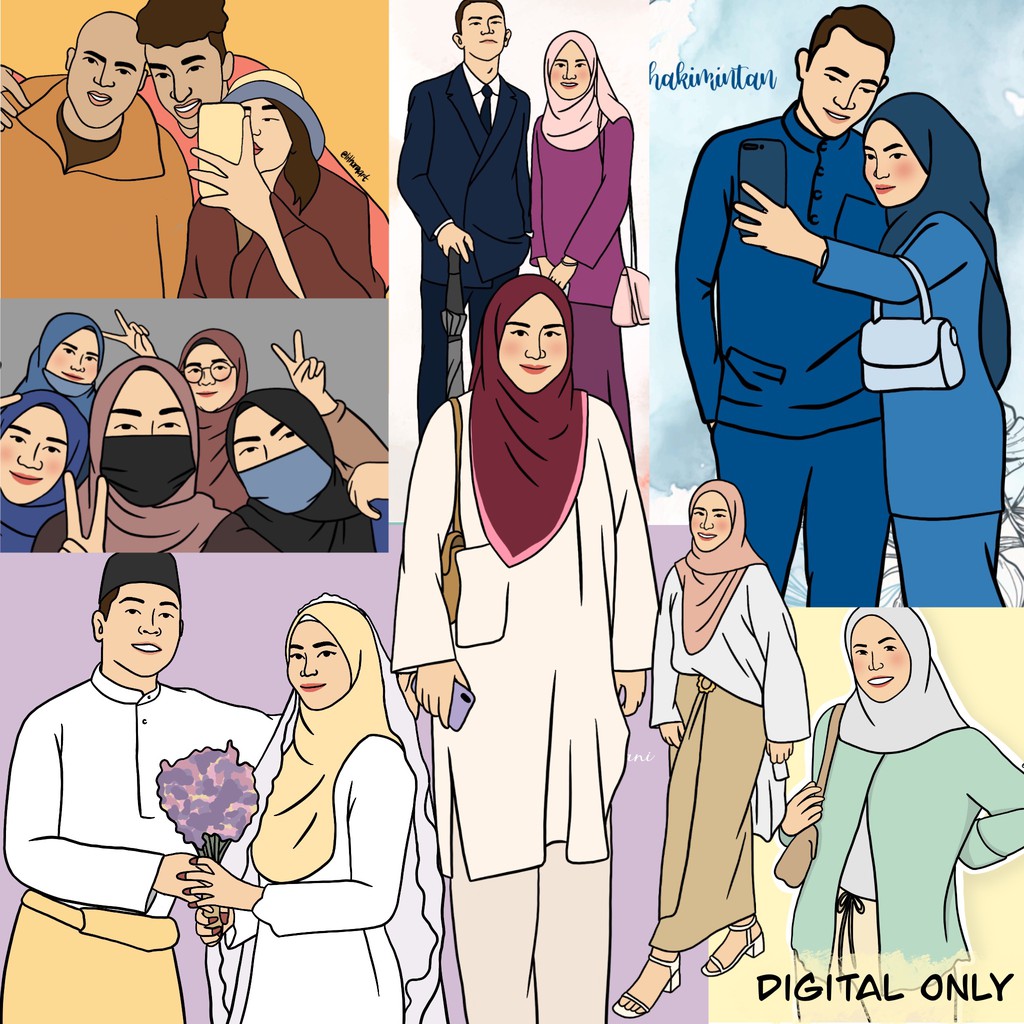 Lukisan Digital | Digital Portrait Illustration | Shopee Malaysia