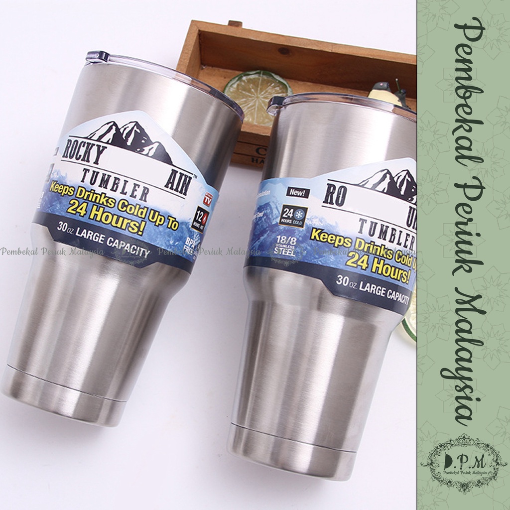 304 Double Layer Stainless Steel 900ml Thermos Ice Cup / Botol Termos ...