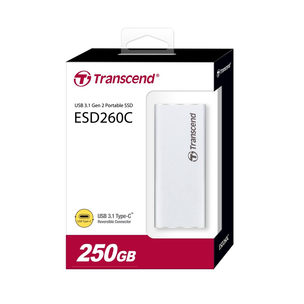 TRANSCEND ESD265C USB-C 10GBPS / ESD260C USB 3.1 GEN 2 PORTABLE SSD 3D ...